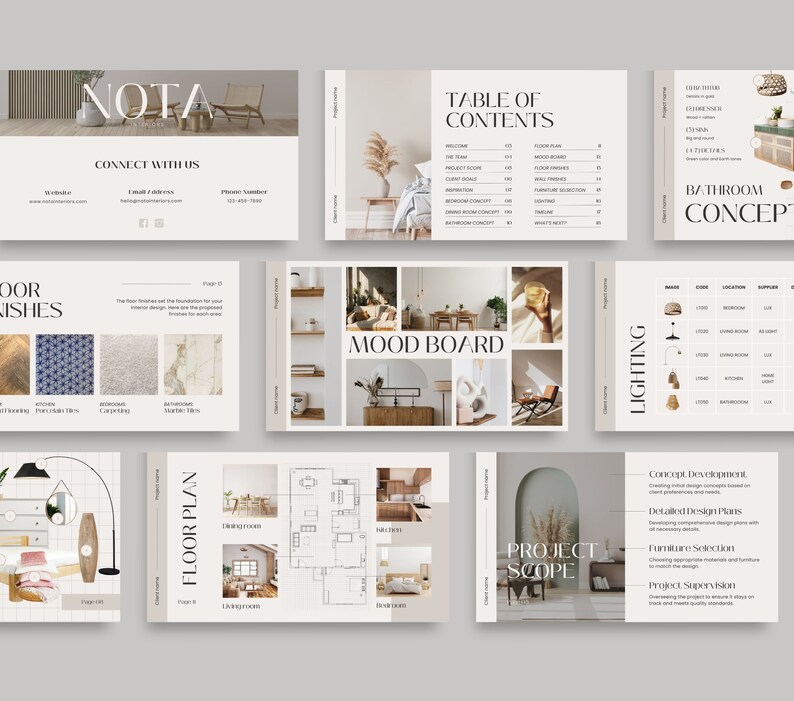 Interior Design Presentation Canva Template | Interior Design Proposal ...