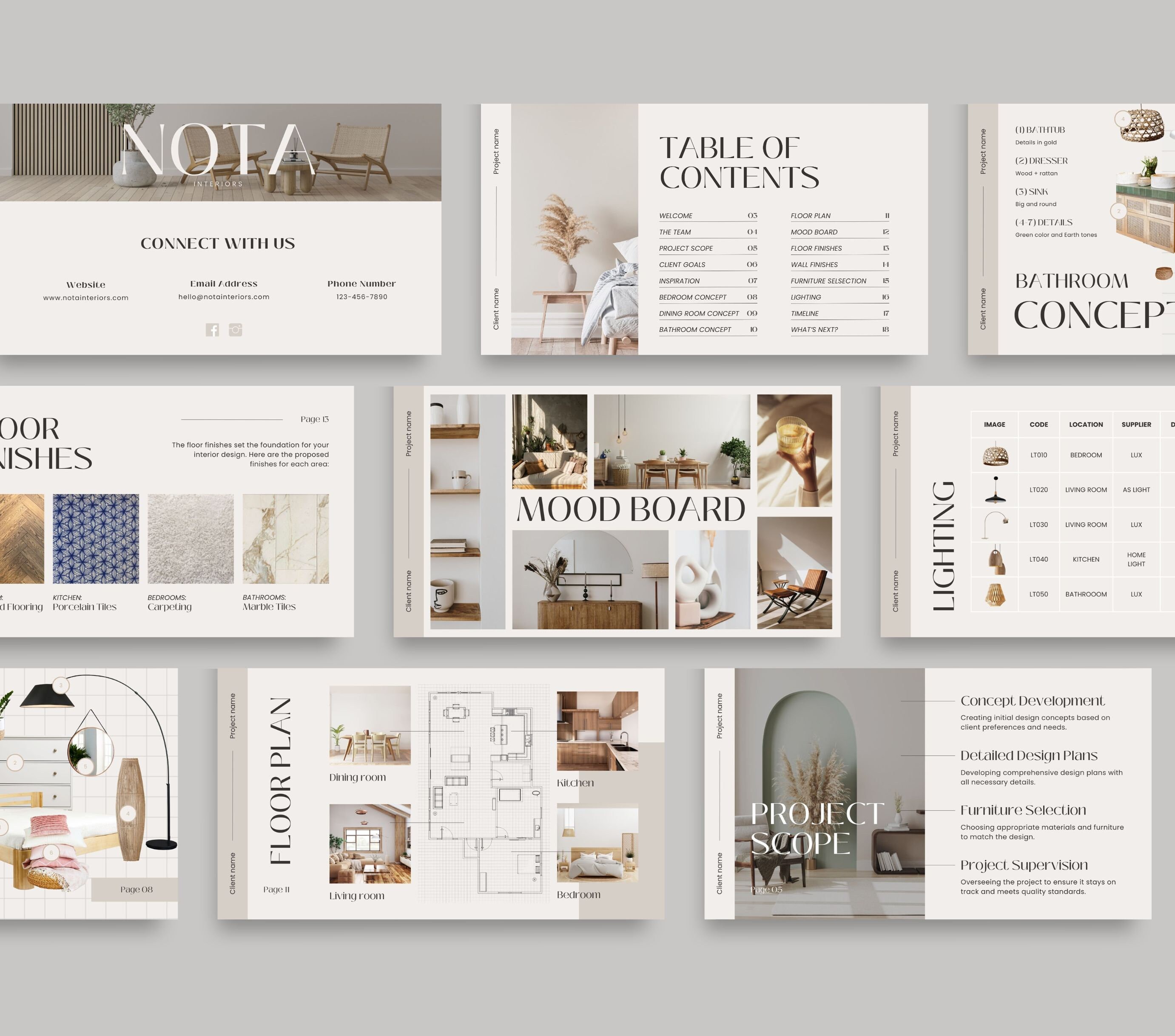 Interior Design Presentation Canva Template | Interior Design Proposal ...