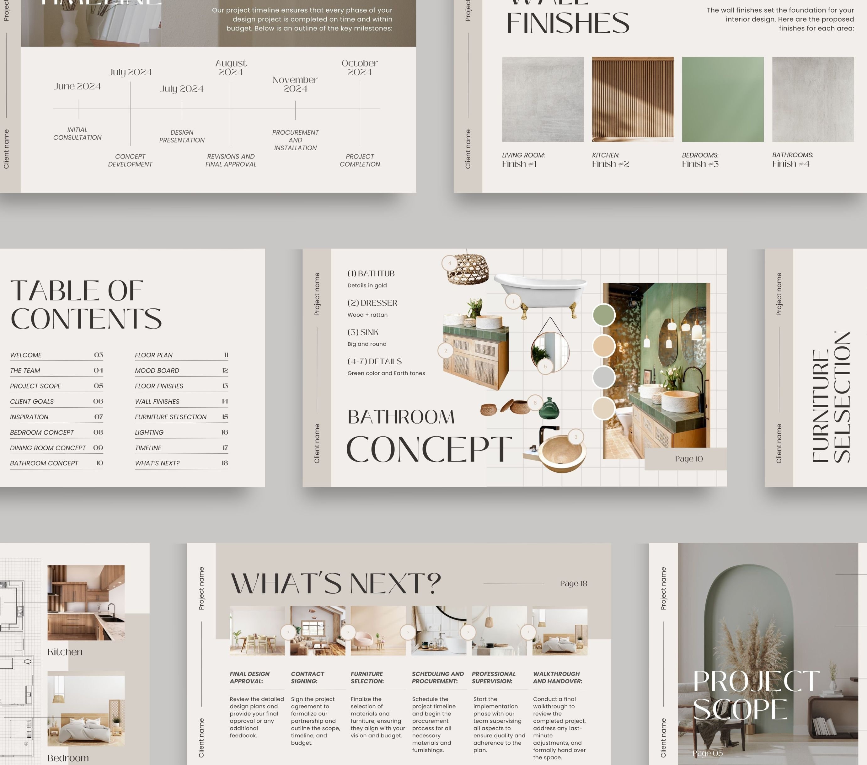 Interior Design Presentation Canva Template | Interior Design Proposal ...
