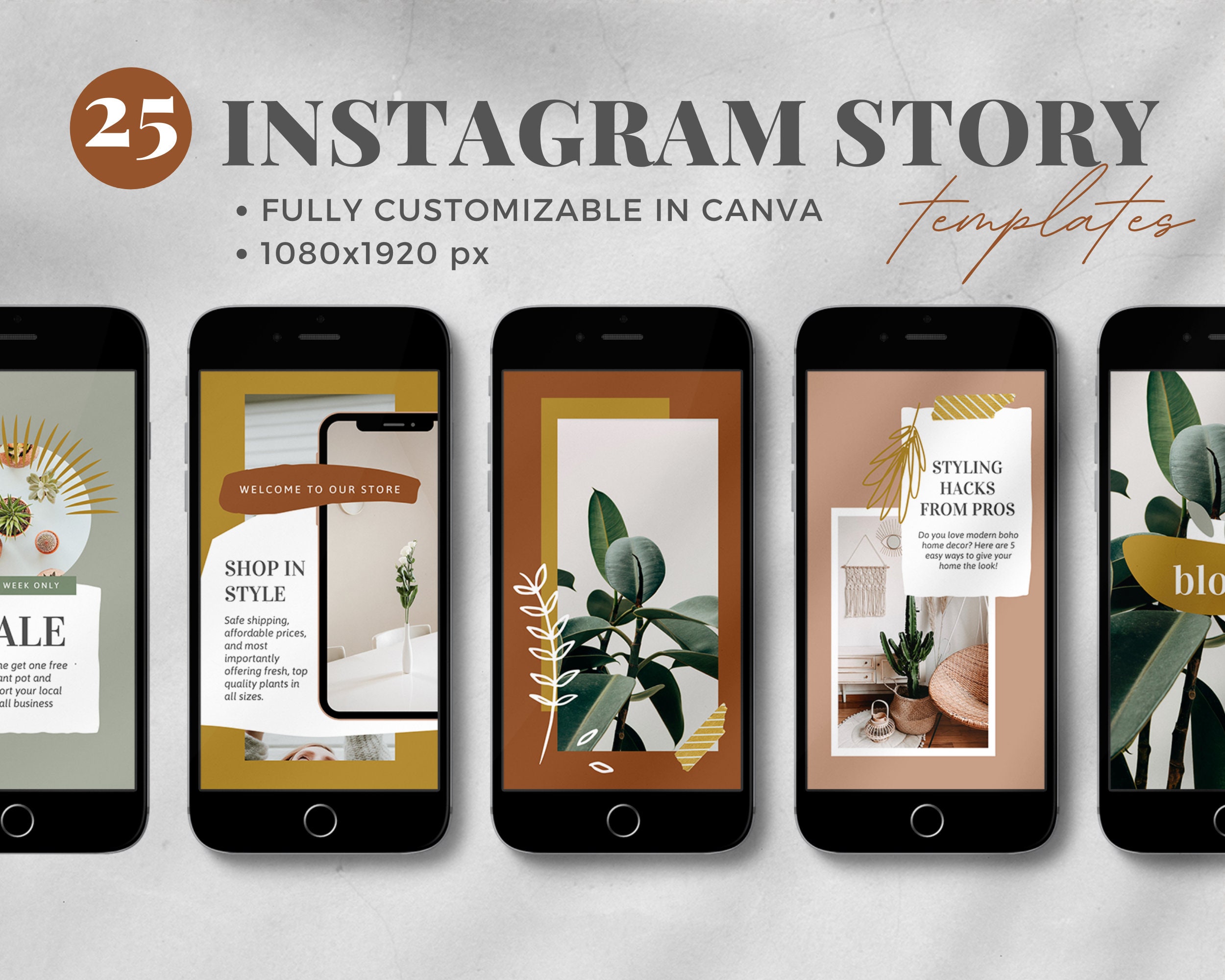 25 Instagram Story Templates Made in Canva Plant Lovers - Etsy