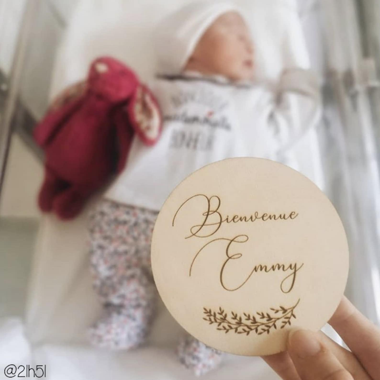 Carte Bienvenue Bonjour pour Bébé en Bois personnalisable - Etsy France