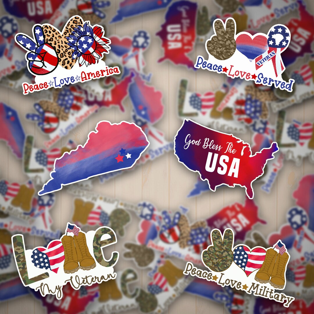 Patriotic Vinyl Sticker - Peace Love America Vinyl Sticker - Love My ...