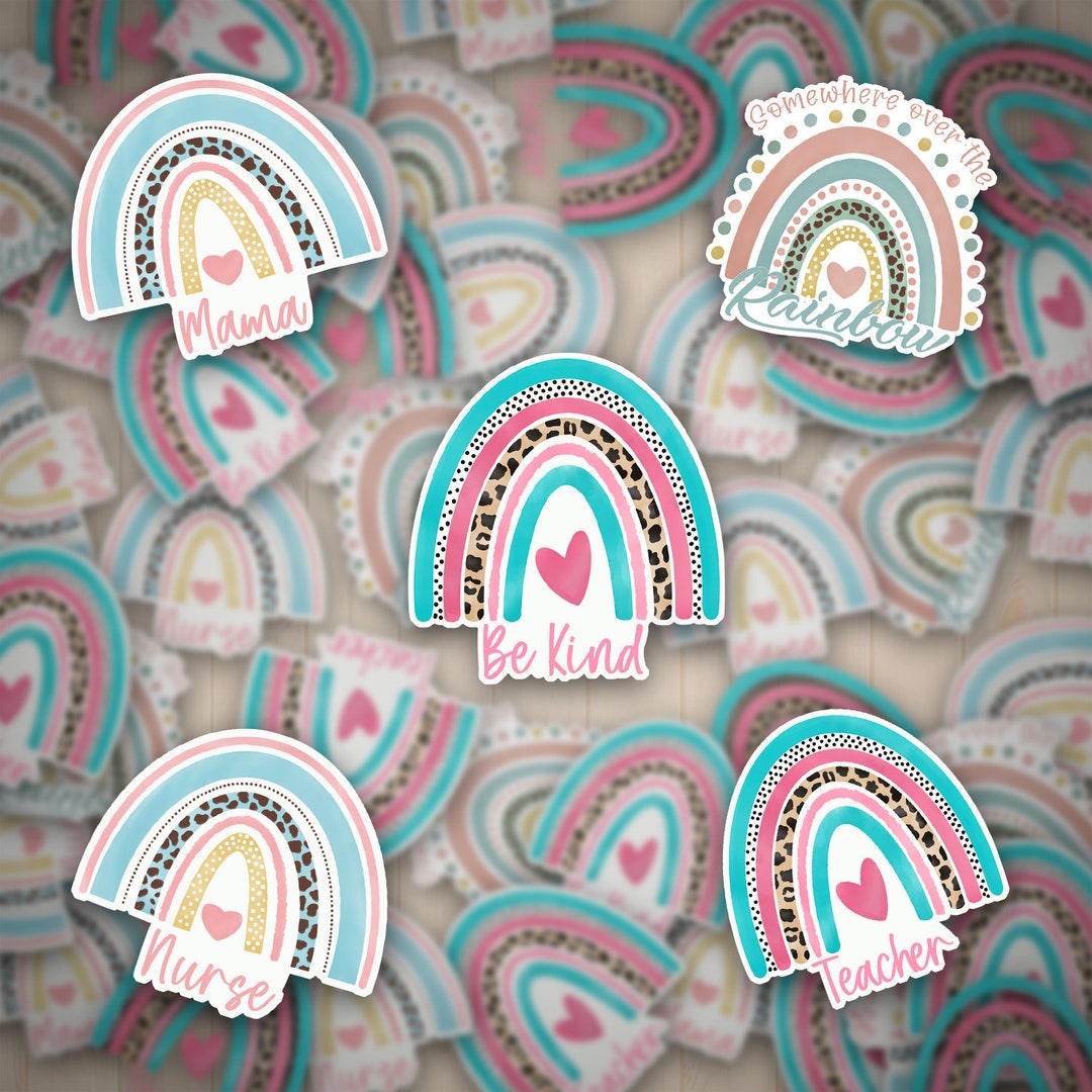 Boho Rainbow Vinyl Sticker - Be Kind Vinyl Sticker - Mama Vinyl Sticker ...