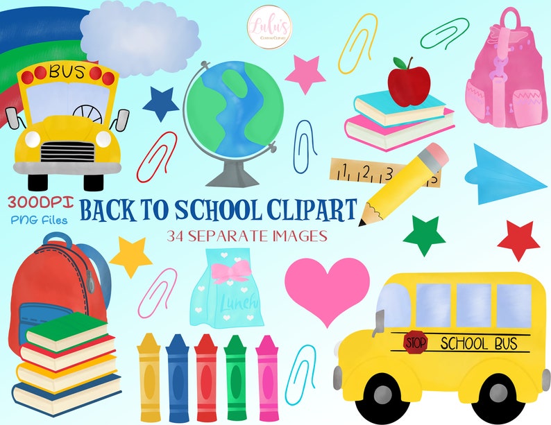 Back to School Clipart School Clipart School Bus Clipart - Etsy