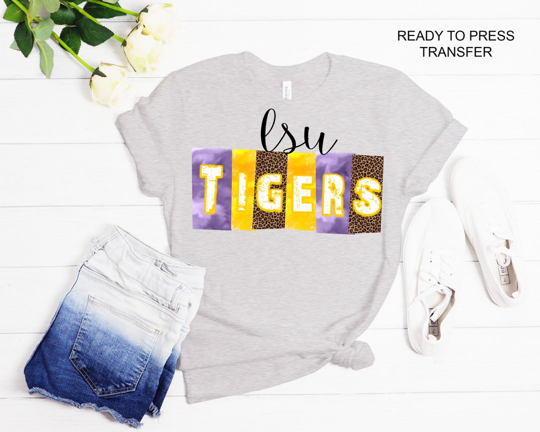 LSU Tigers Tshirt Transfer, Sports DTF Heat Transfer - Full Color DTF T ...