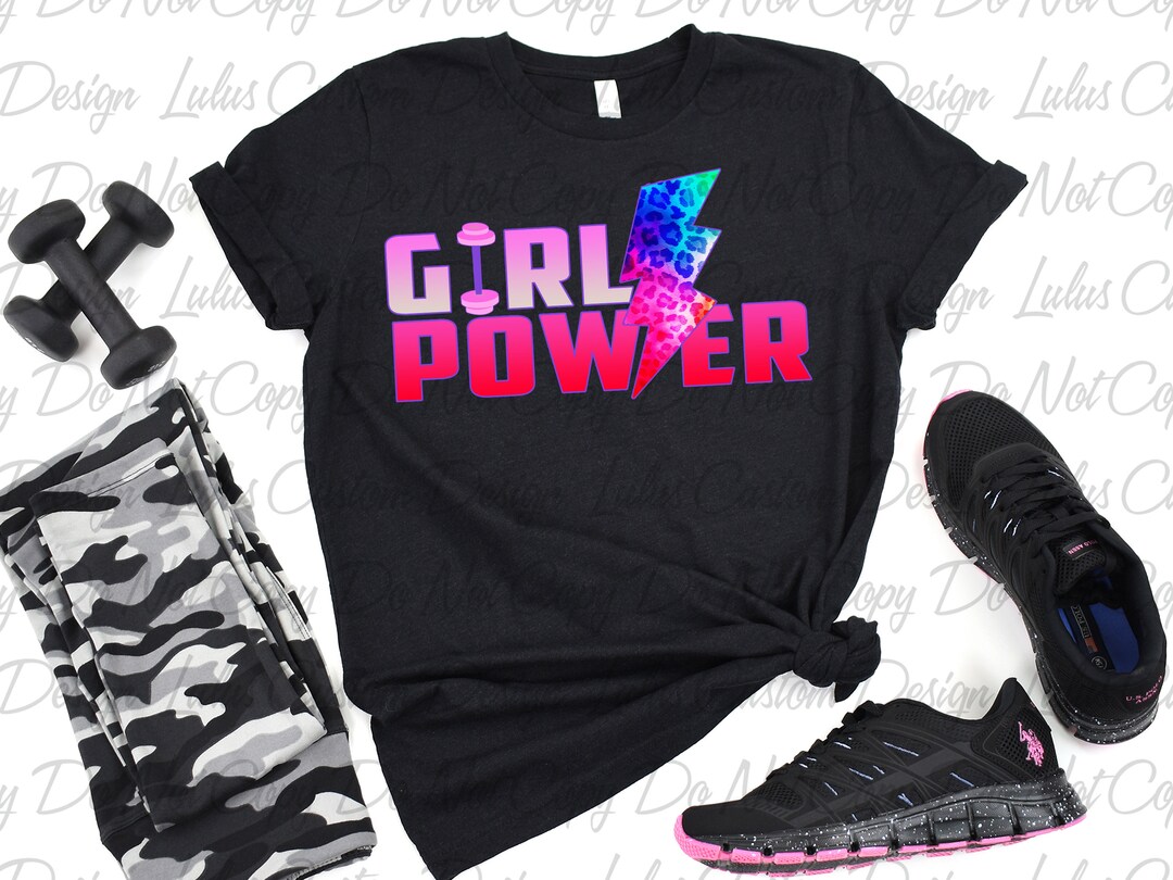 Girl Power Tshirt Transfer - Workout DTF Tshirt Heat Transfer - DTF ...