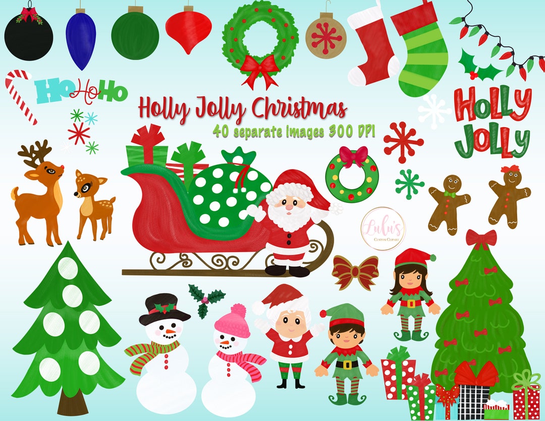Christmas Clipart Set - Santa Clause Clipart Set - Snowman Clipart Set ...