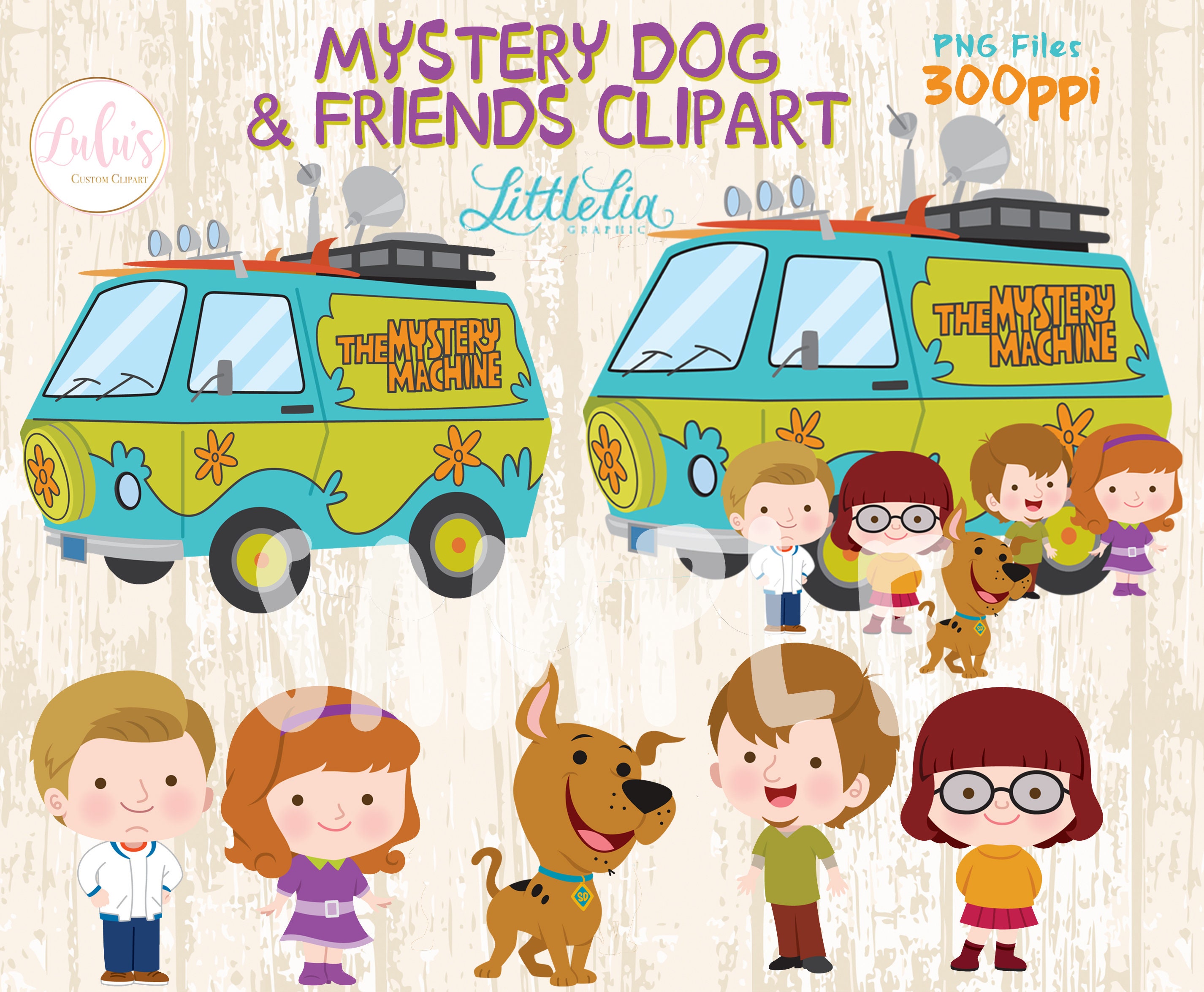 Mystery Dog and Friends Clipart Mystery Van Clipart Kid | Etsy