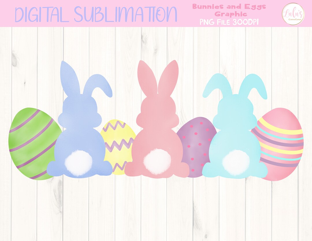 Easter Bunny and Egg Graphic Sublimation - Easter Clipart - Easter ...