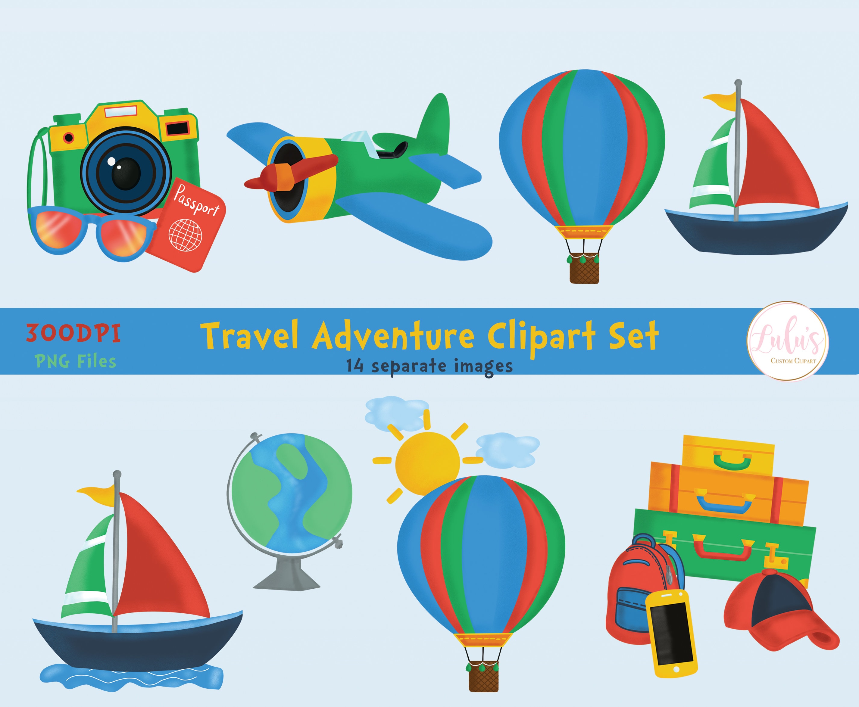 Travel Adventure Clipart Boys Adventure Clipart Hot Air - Etsy