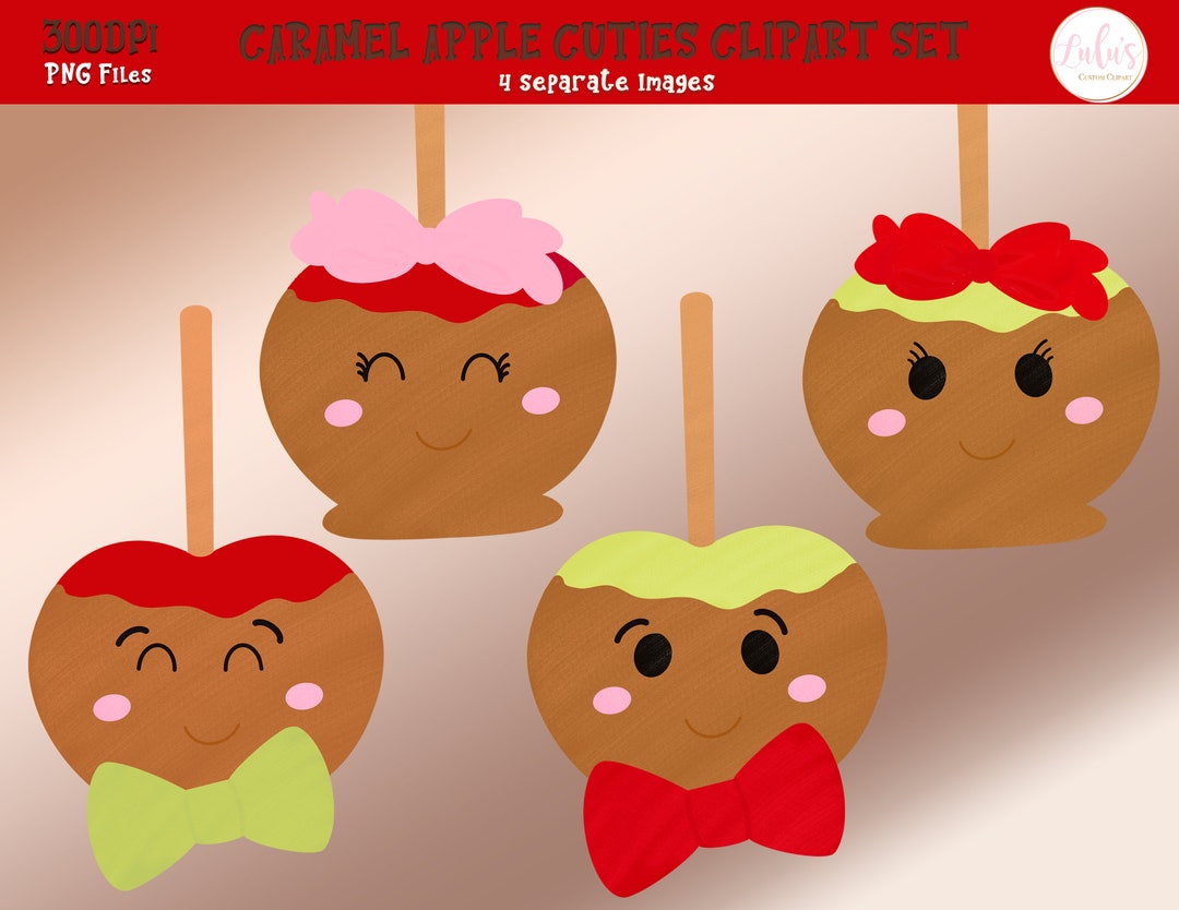 Caramel Apple Cuties Clipart - Caramel Apple Sublimations -caramel ...