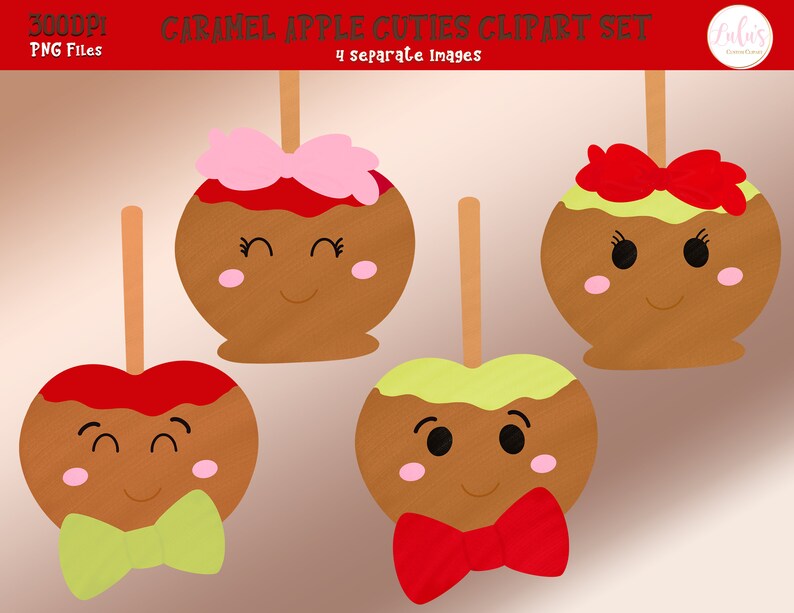 Caramel Apple Cuties Clipart - Caramel Apple Sublimations -caramel ...