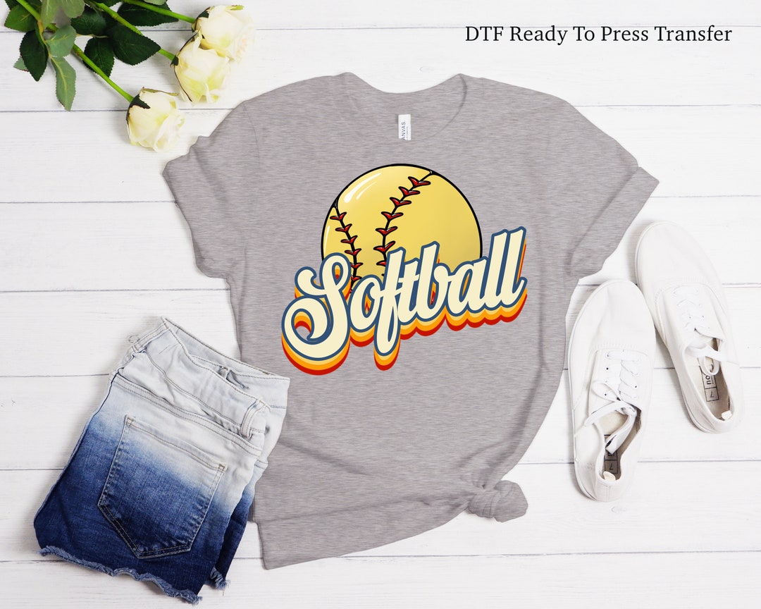 Retro Softball Tshirt Transfer softball DTF Tshirt Heat Transfer DTF ...