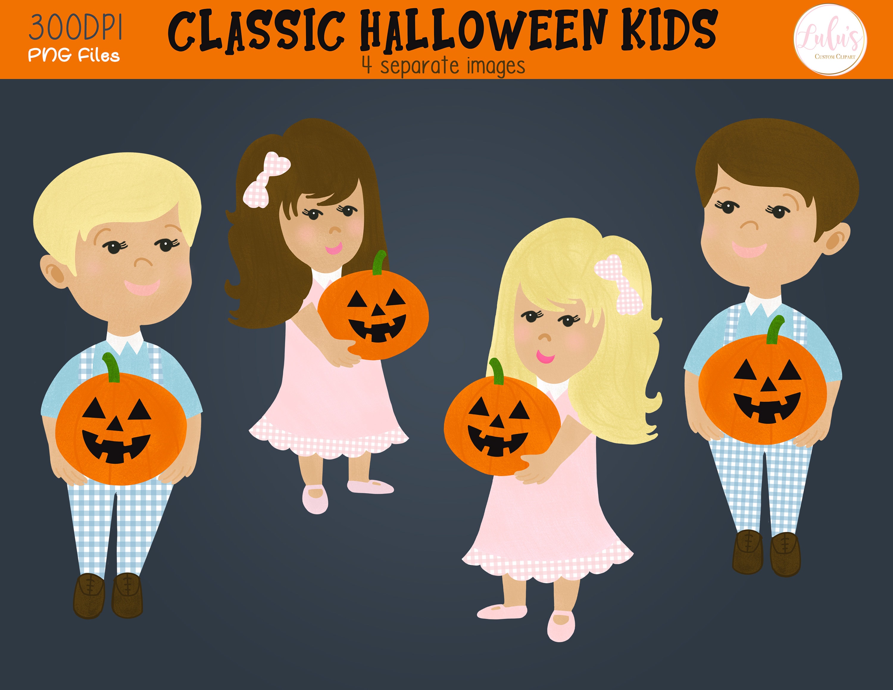 Halloween Classic Kids Clipart - Halloween Clipart - Jack O Lantern ...
