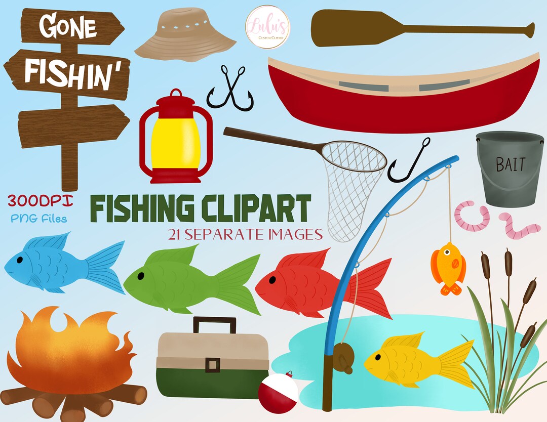 Fishing Clipart -fathers Day Clipart -fishing Boat Clipart - Fish ...