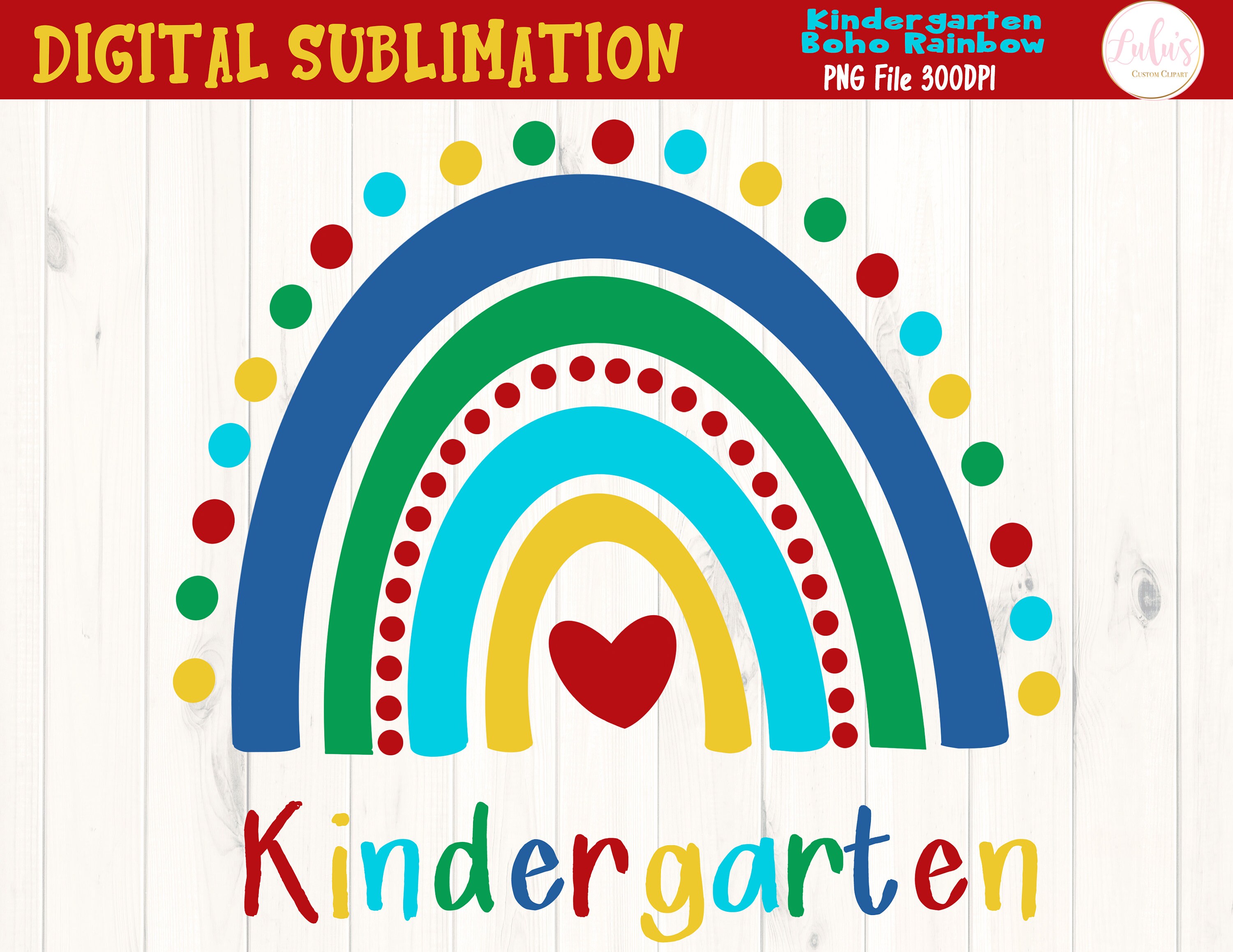 Kindergarten Boho Rainbow Sublimation Back to School - Etsy