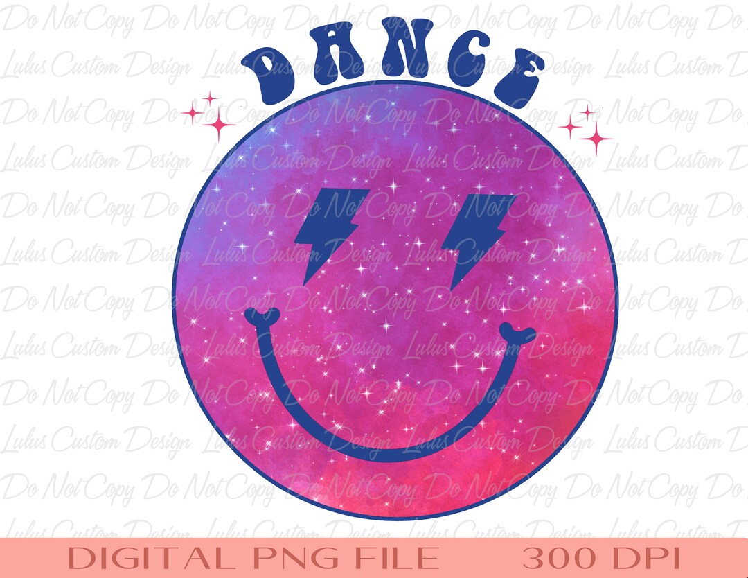 Groovy Smiley Face Dance Tshirt Sublimation - Dance Clipart ...