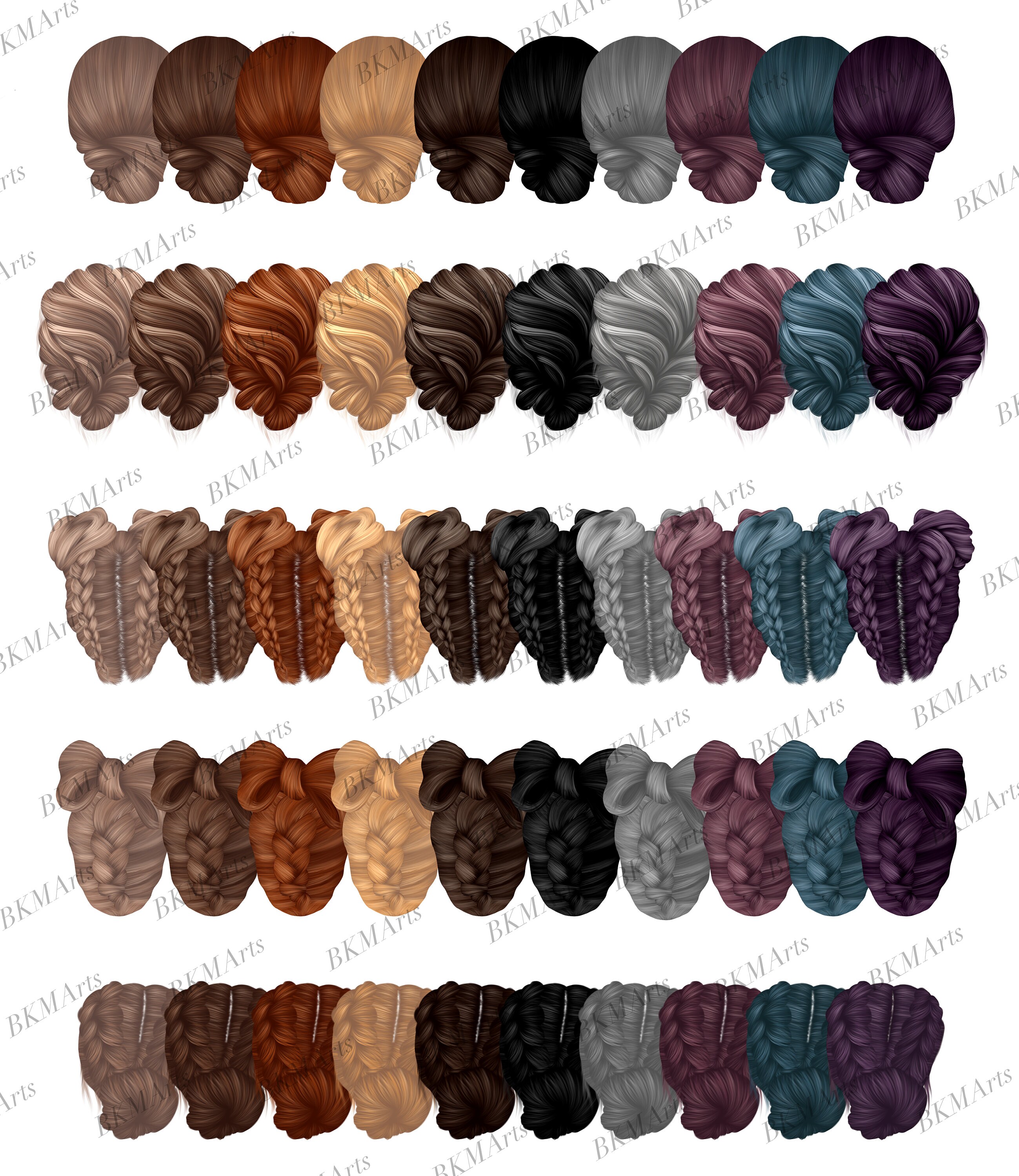 Hair Clipart Female Hair Clipart Custom Hair Style - Etsy