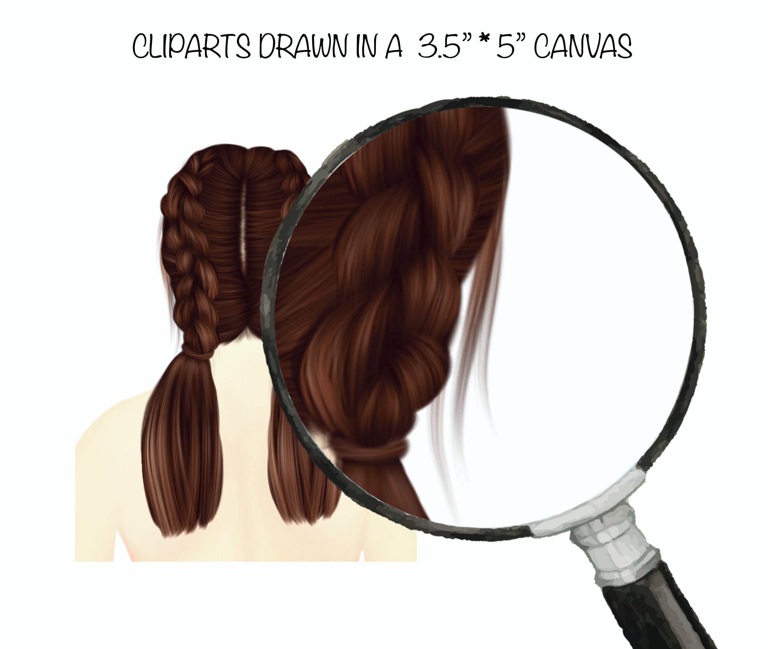 Hair Clipart Female Hair Clipart Custom Hair Style - Etsy