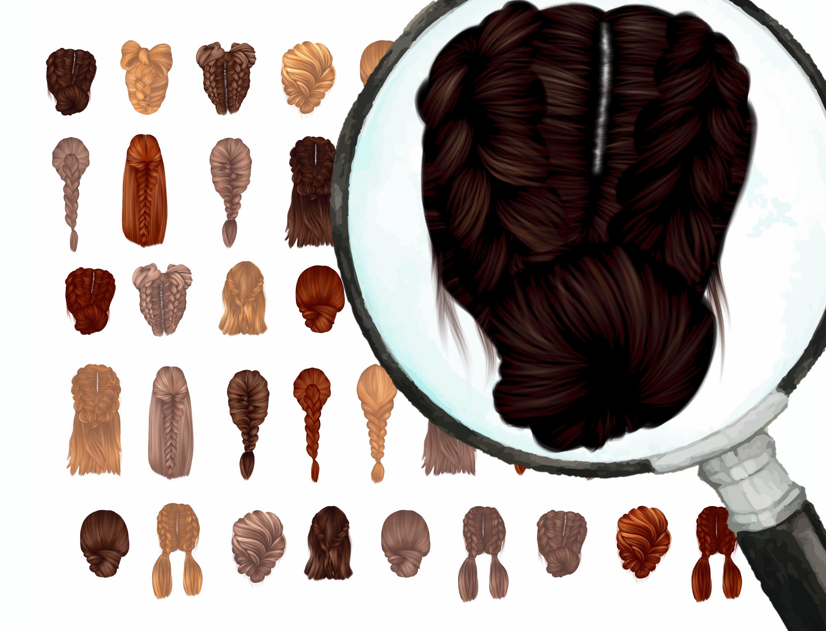 Hair Clipart Female Hair Clipart Custom Hair Style - Etsy