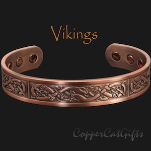 Mens Viking Bracelet Copper Cuff Torque Magnetic Solid Copper - Etsy