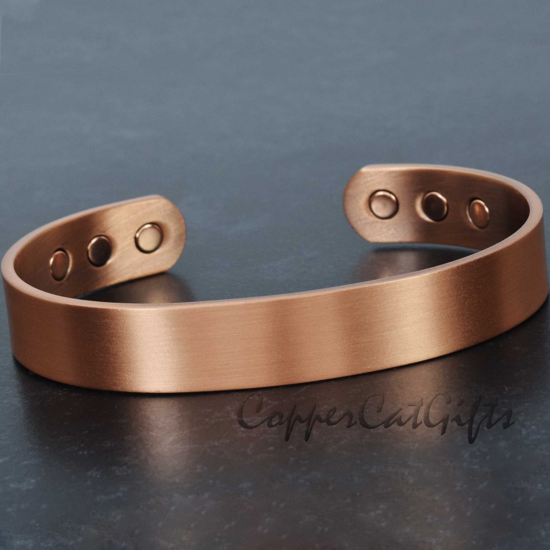 Wide, Chunky, Pure Copper Bracelet, Magnetic Bracelet Solid Copper ...