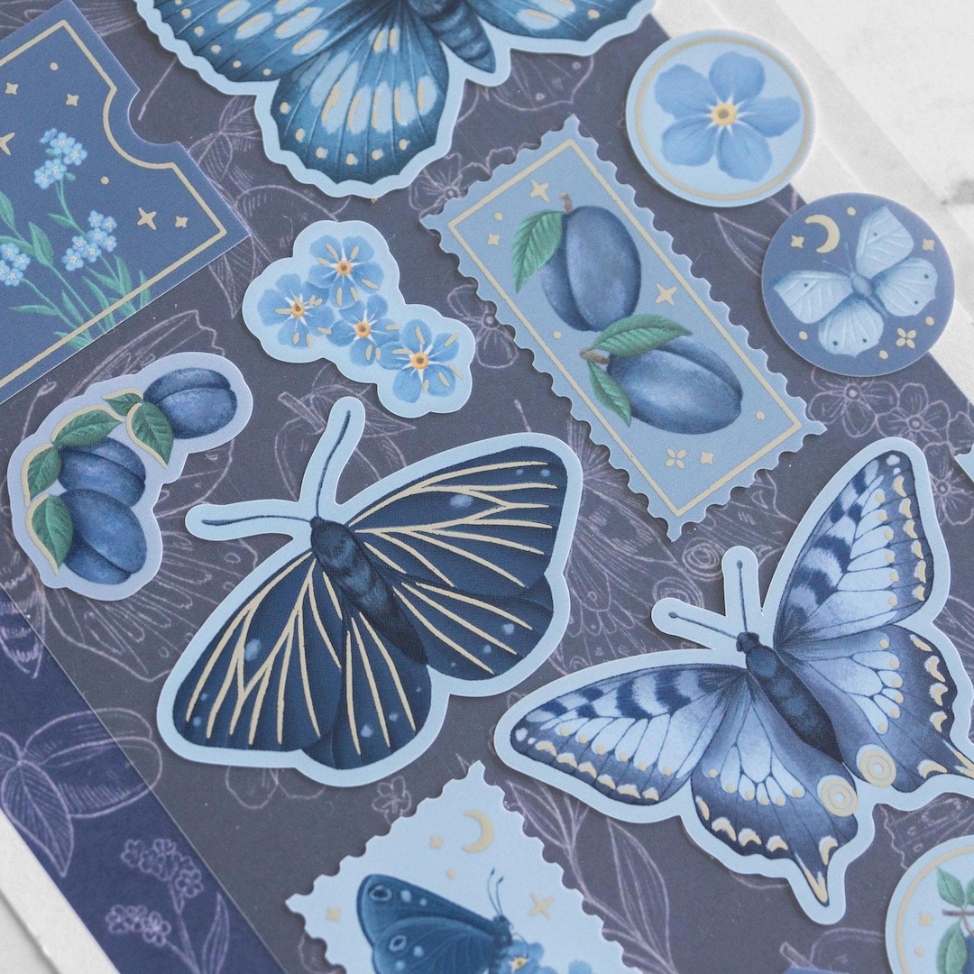 Butterfly Sanctuary Sticker Sheet With Silver Foil Details | Journal ...