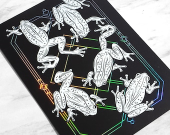 Cute Summer Frogs. Sticker Sheet. Waterproof Transparent / Matte White ...