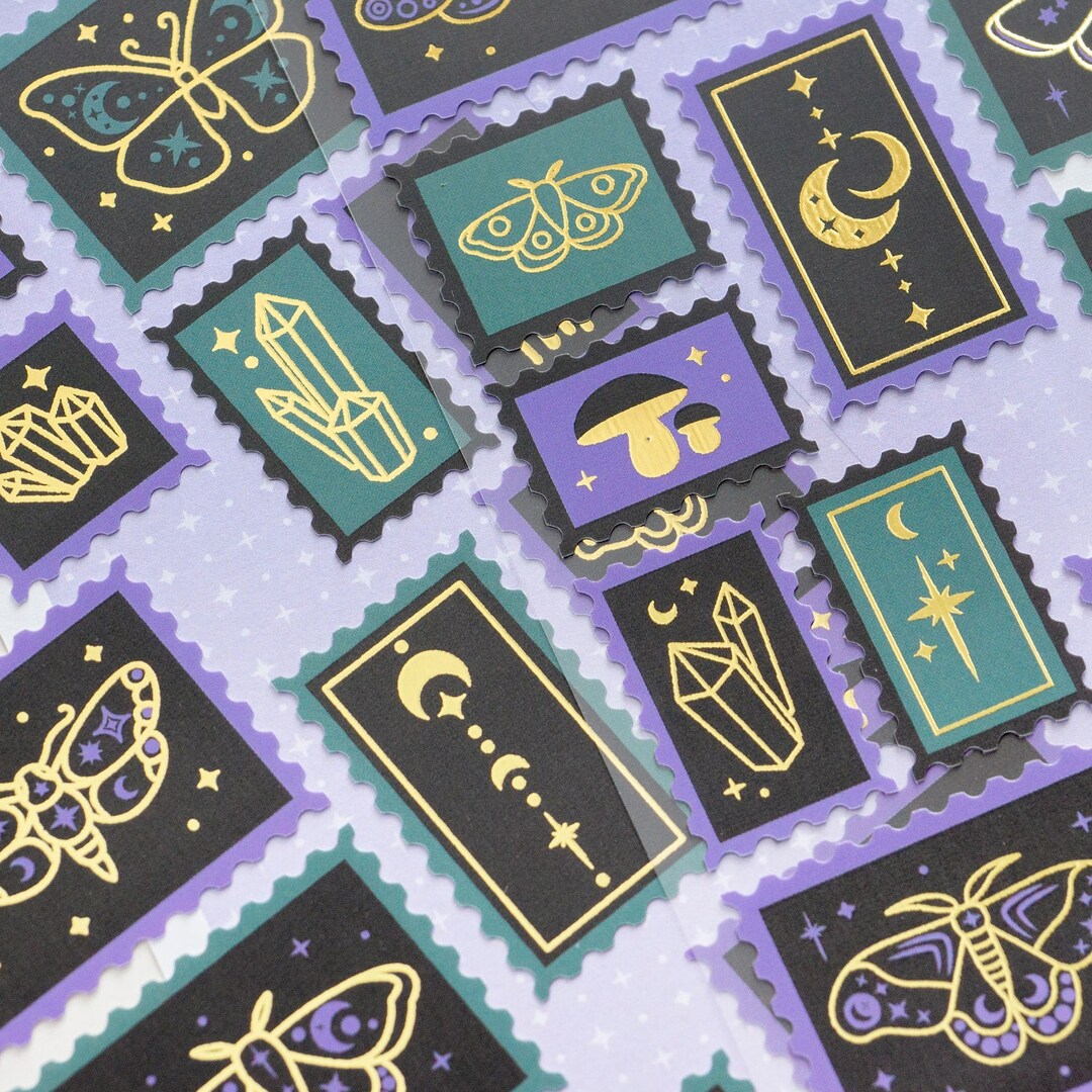 Magical Woods Stamps Sticker Sheet Pack With Gold Foil Details ...