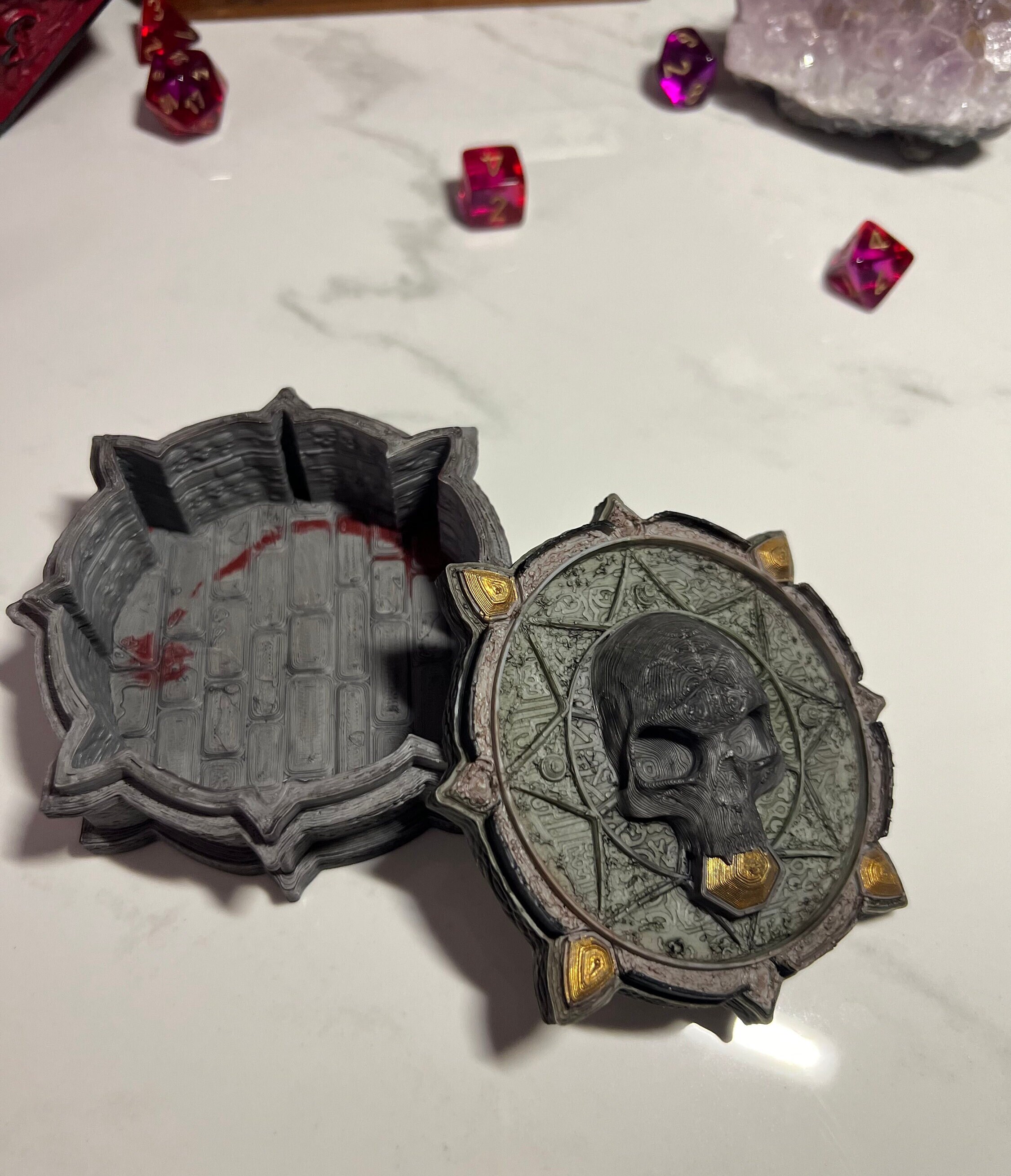 Hand Painted, 3D Printed Necromancer Dice Vault D&D Dice Holder and ...