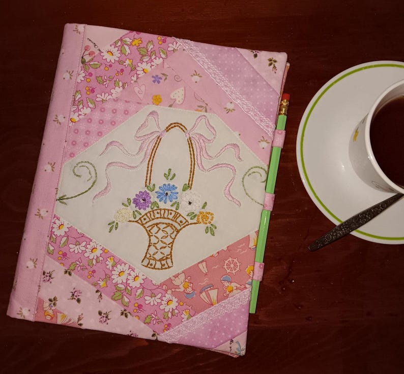 Covered Journal, Embroidered Floral Notebook Cover: Vintage Dresser ...