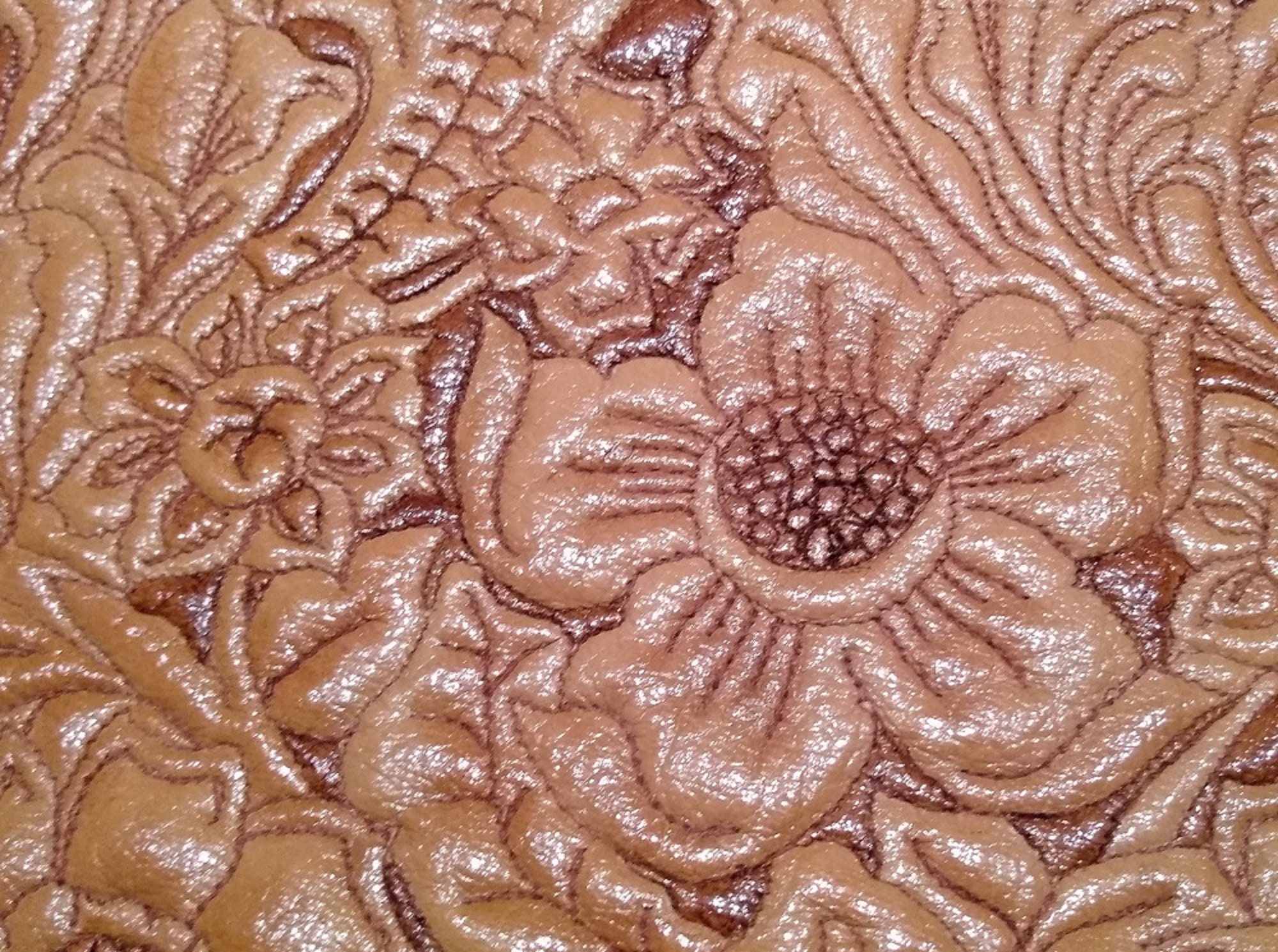 Quilted Leather Wall Art Flower Bouquet, Tooled Leather - Etsy