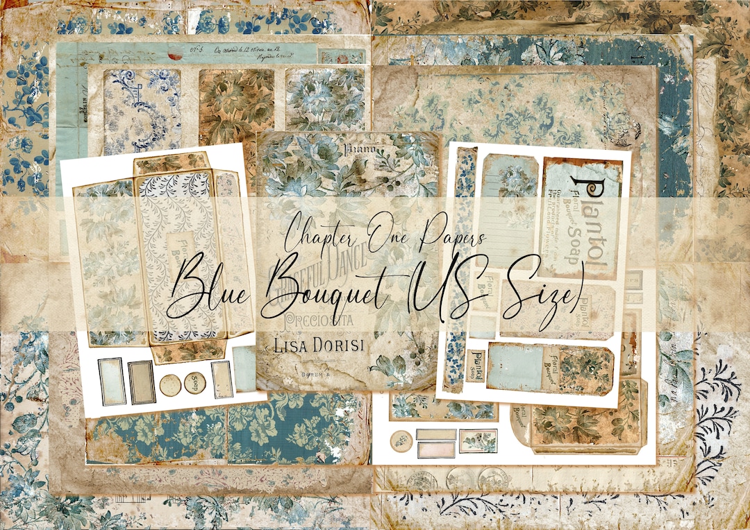 Blue Bouquet Junk Journal Kit (US Letter Size) - Etsy