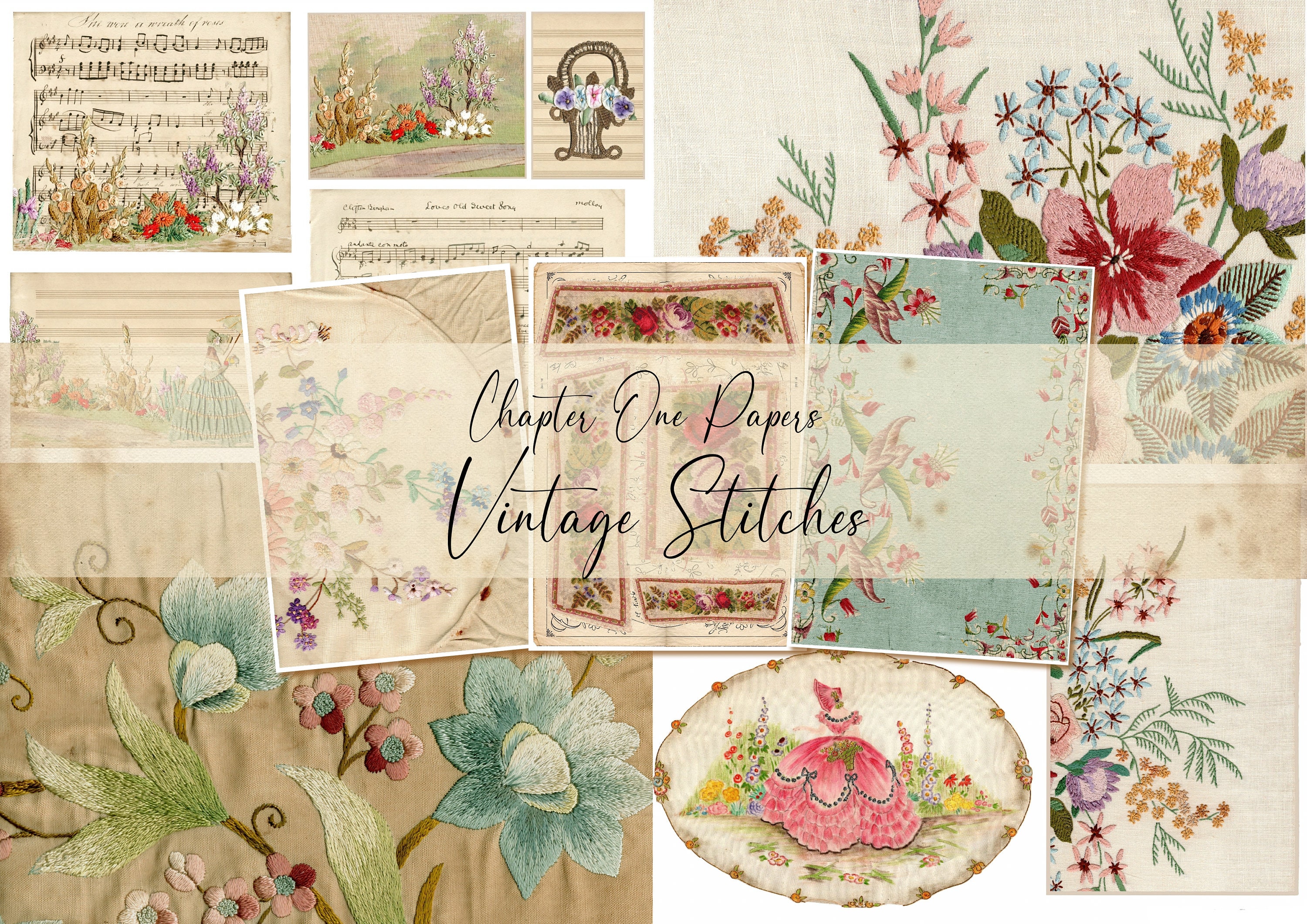 Vintage Stitches Junk Journal Kit A4 Size - Etsy