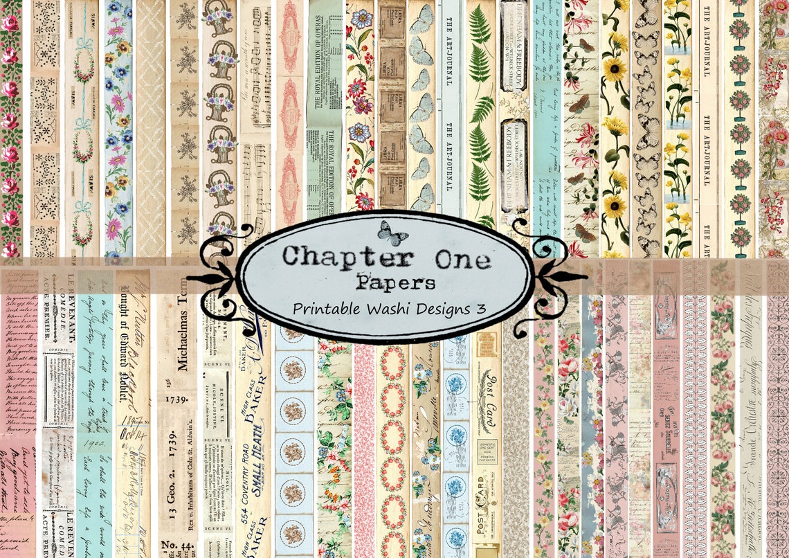 Printable Washi Designs 3 A4 Size - Etsy