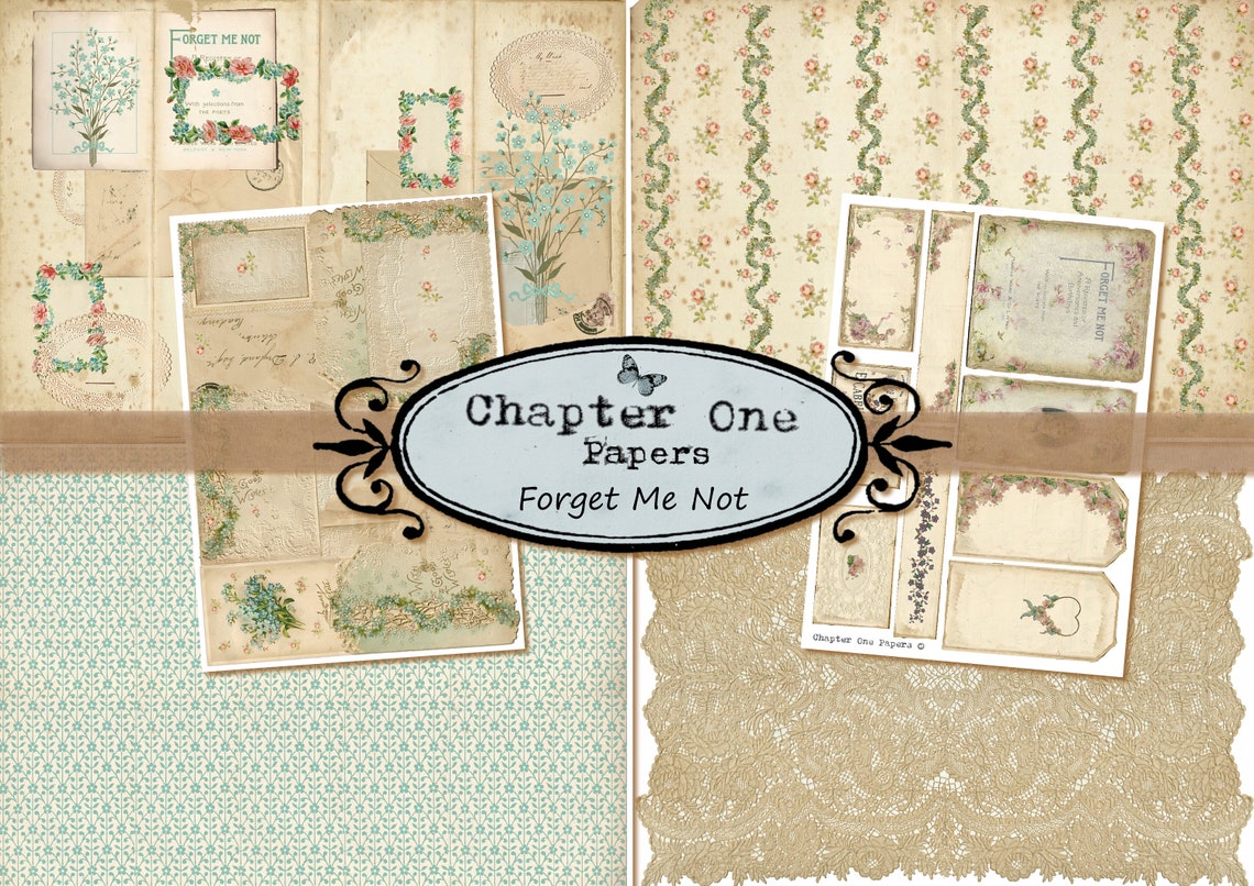Forget Me Not Digital Junk Journal Kit US Letter Size for - Etsy UK