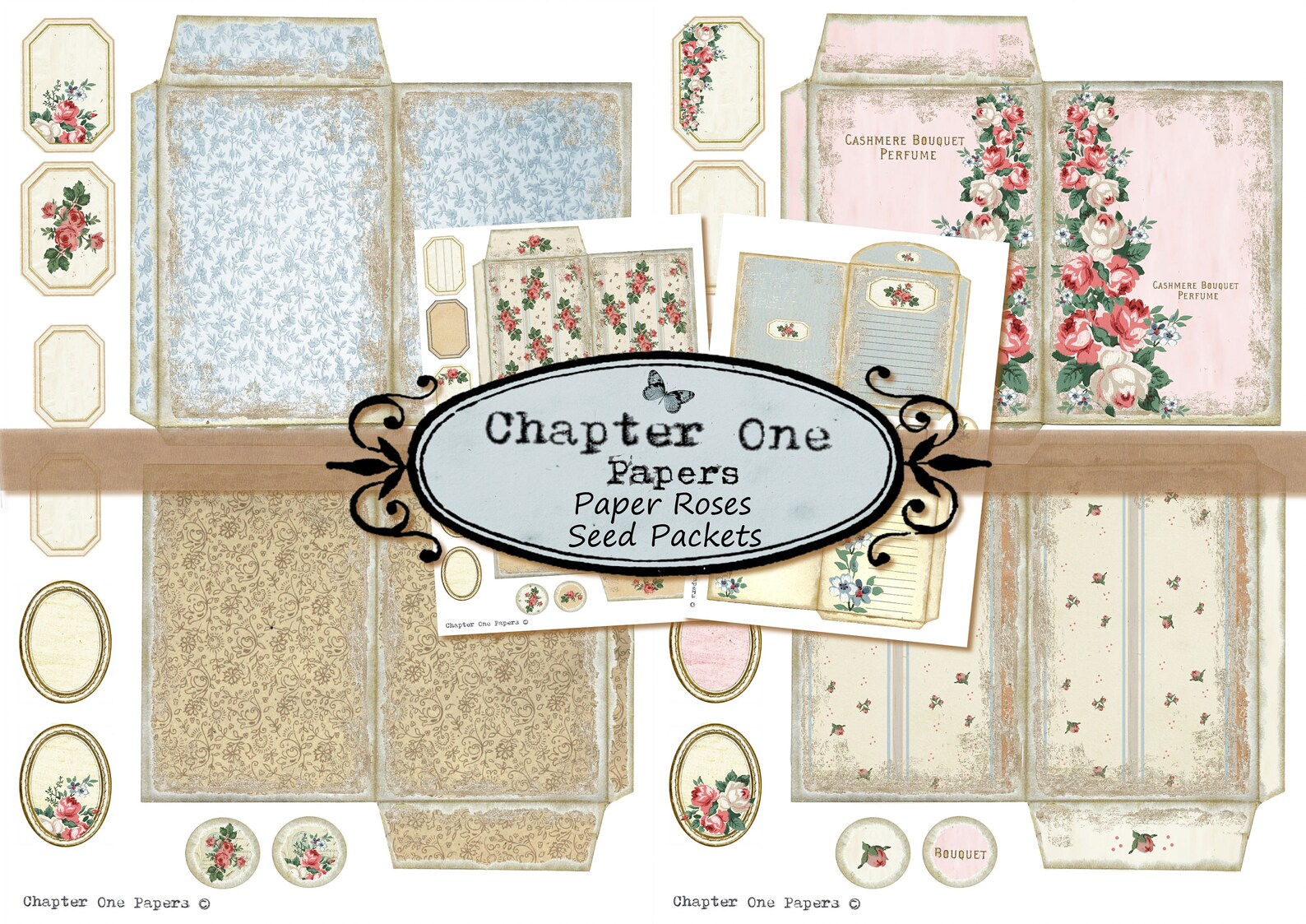 Paper Roses Seed Packets Digital Junk Journal Ephemera Kit US - Etsy UK