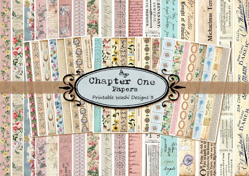 Printable Washi Designs 3 A4 Size - Etsy