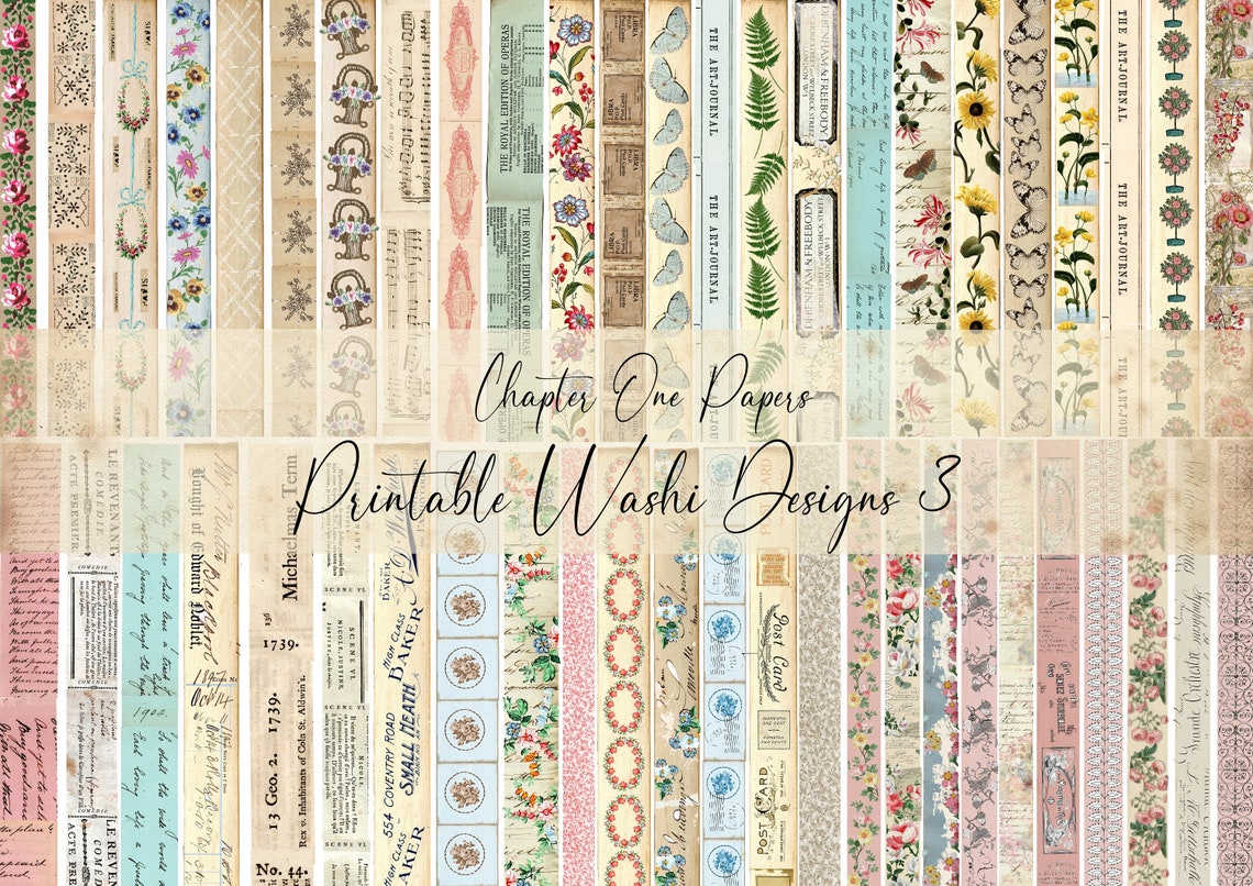 Printable Washi Designs 3 US Letter Size - Etsy