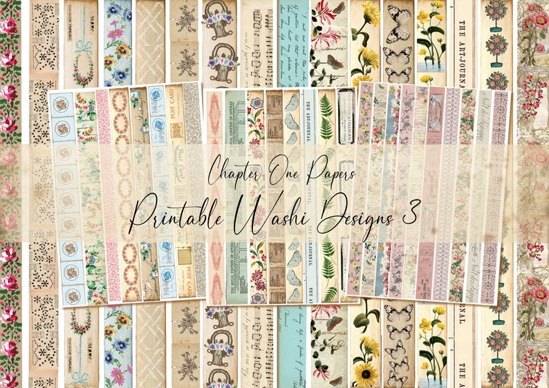 Printable Washi Designs 3 A4 Size - Etsy