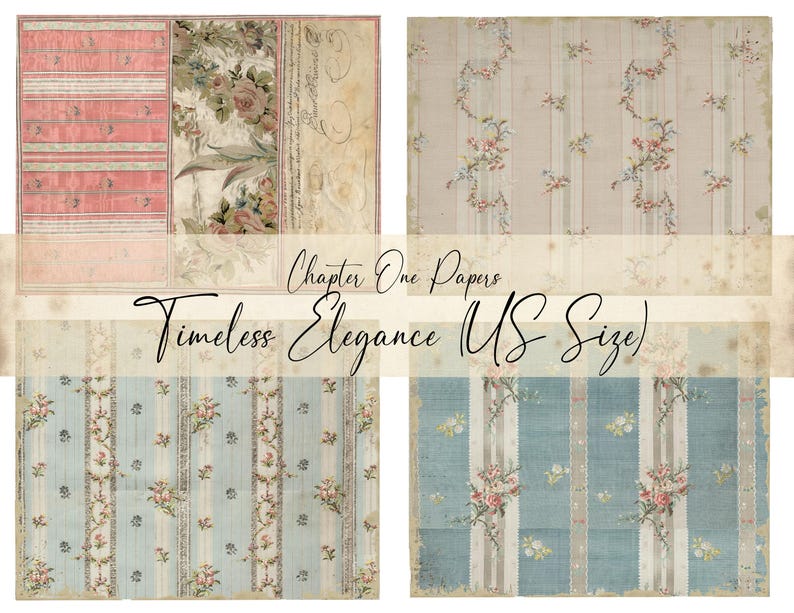 Timeless Elegance Junk Journal Papers Kit (US Letter Size) - Etsy