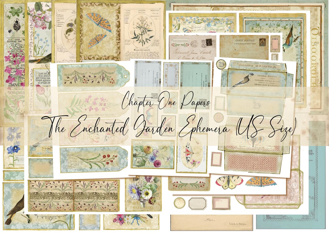 The Enchanted Garden Ephemera Kit (US Letter Size) - Etsy