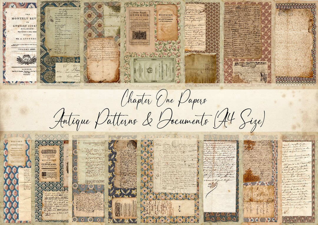 Antique Patterns & Documents Junk Journal Papers Kit A4 Size - Etsy