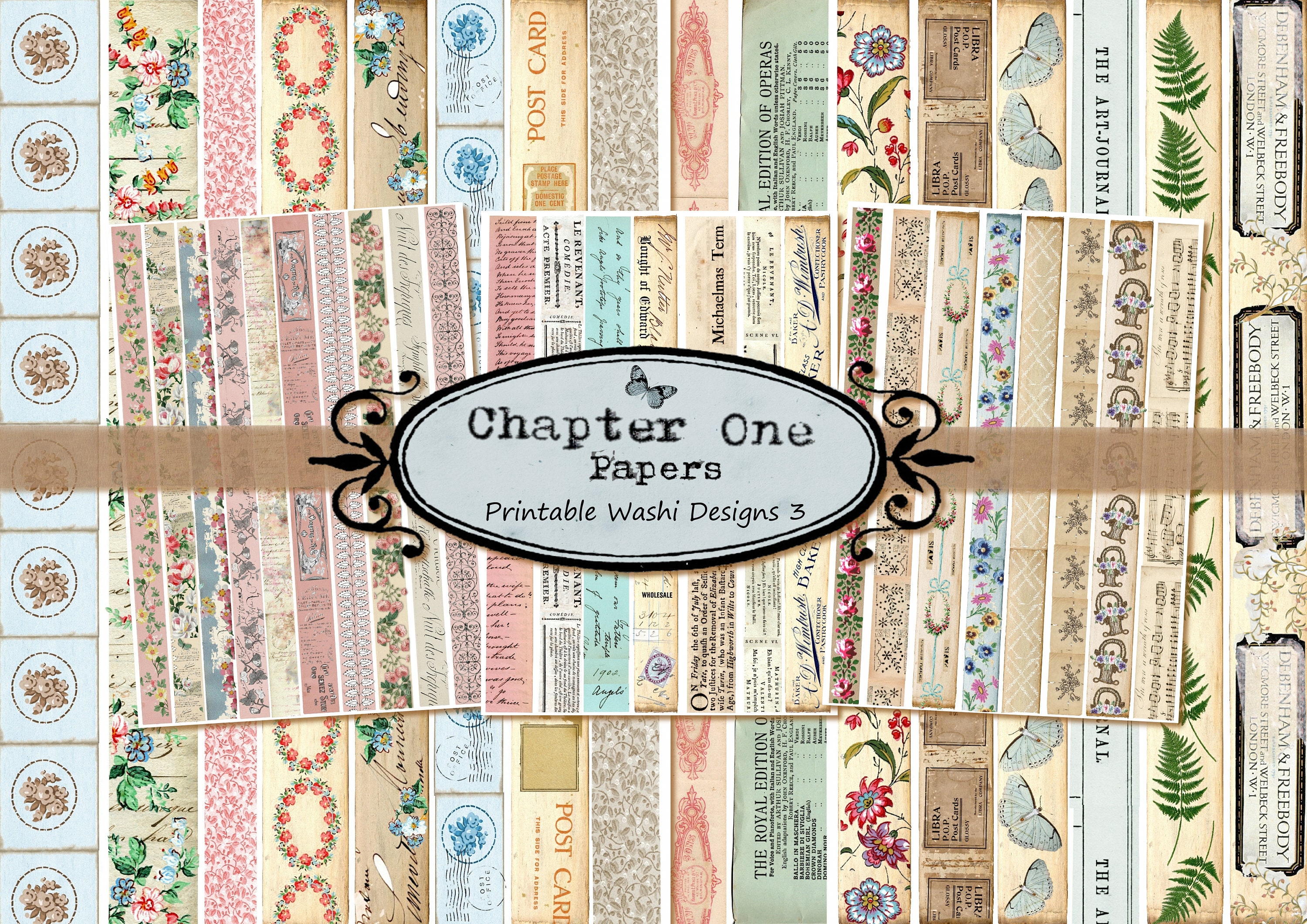 Printable Washi Designs 3 A4 Size - Etsy