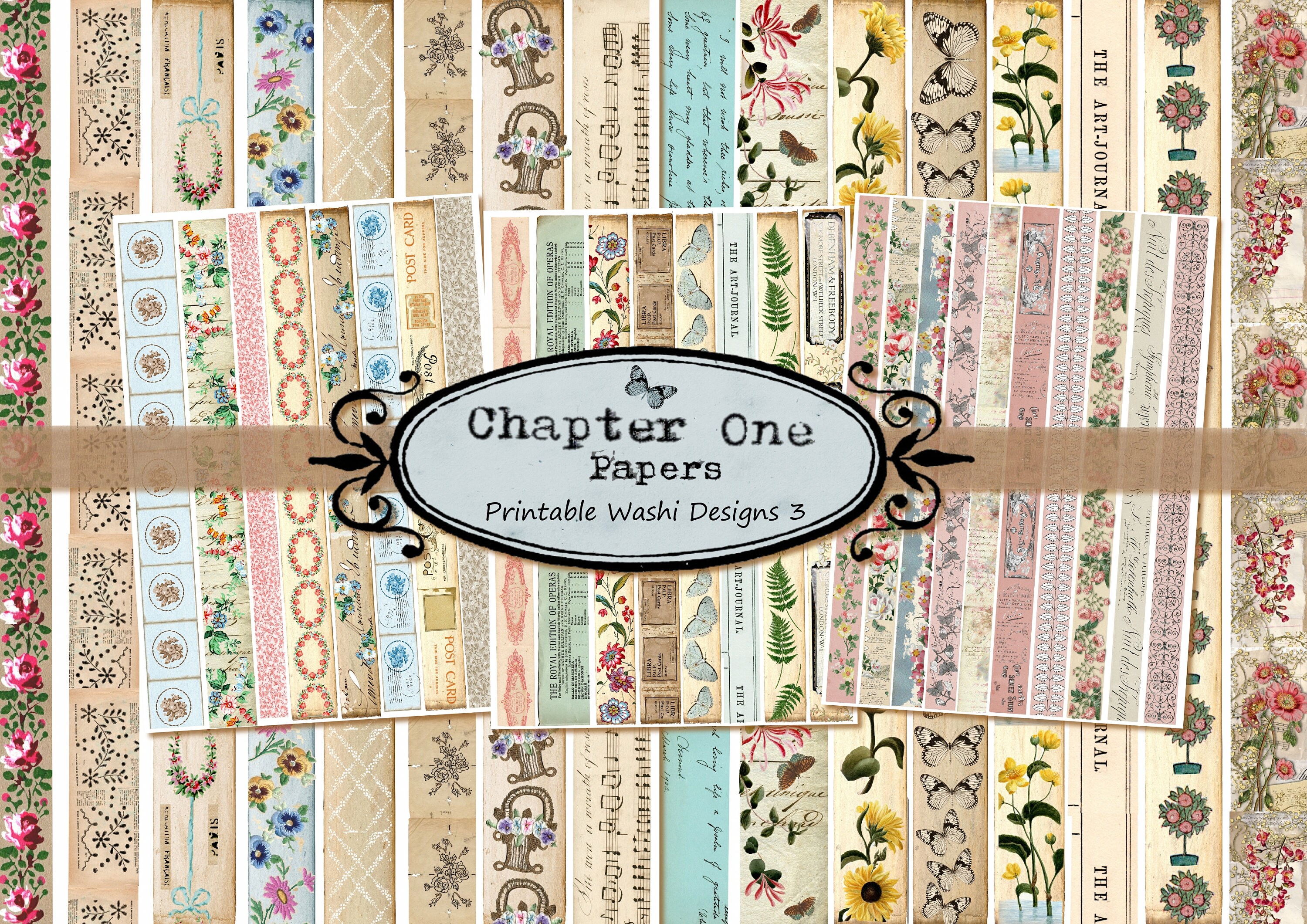 Printable Washi Designs 3 A4 Size - Etsy UK