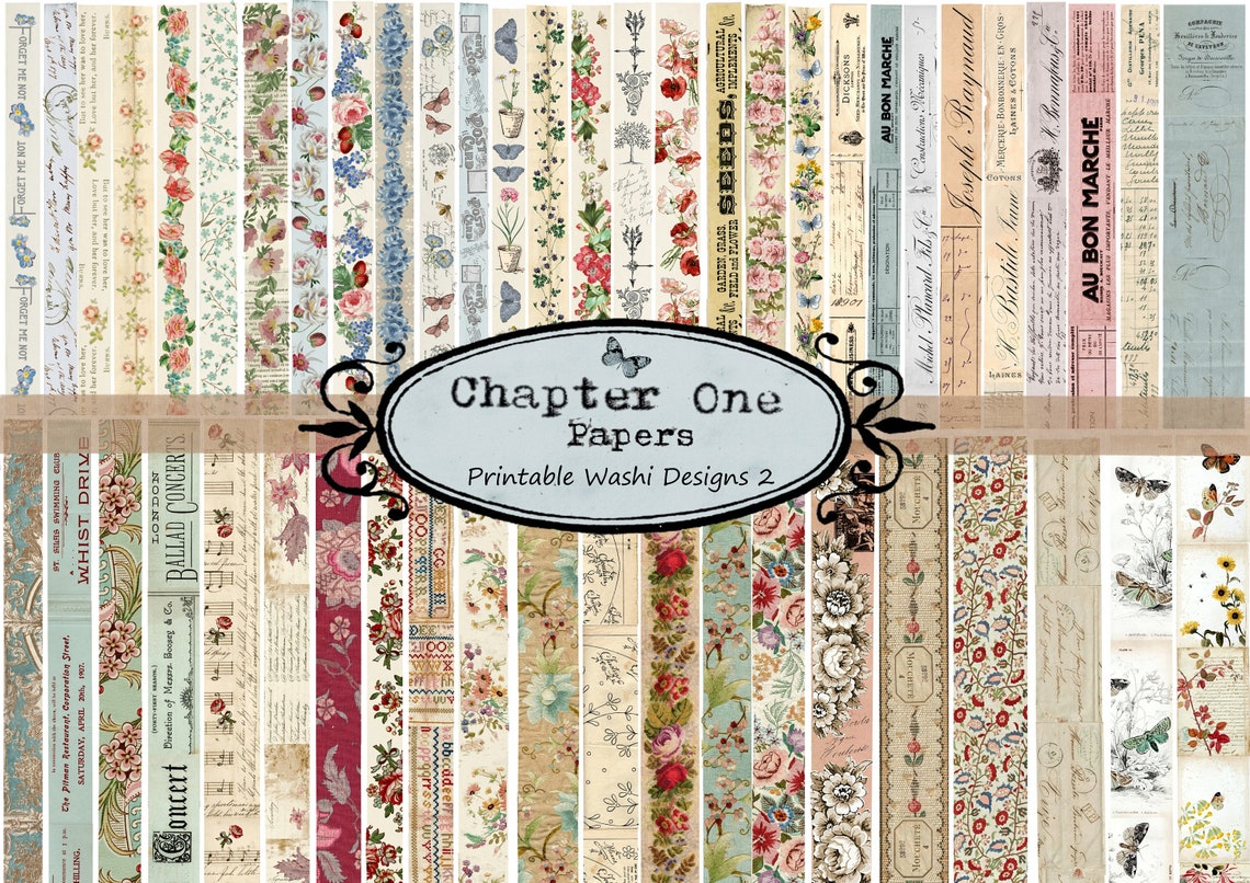 Printable Washi Designs 2 A4 Size - Etsy UK