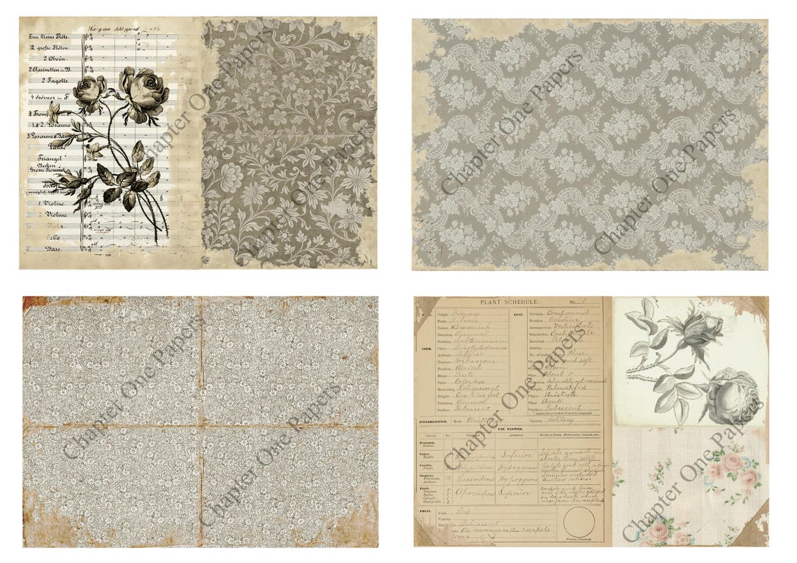 Coffee and Cream Junk Journal Papers Kit (US Letter Size) - Etsy
