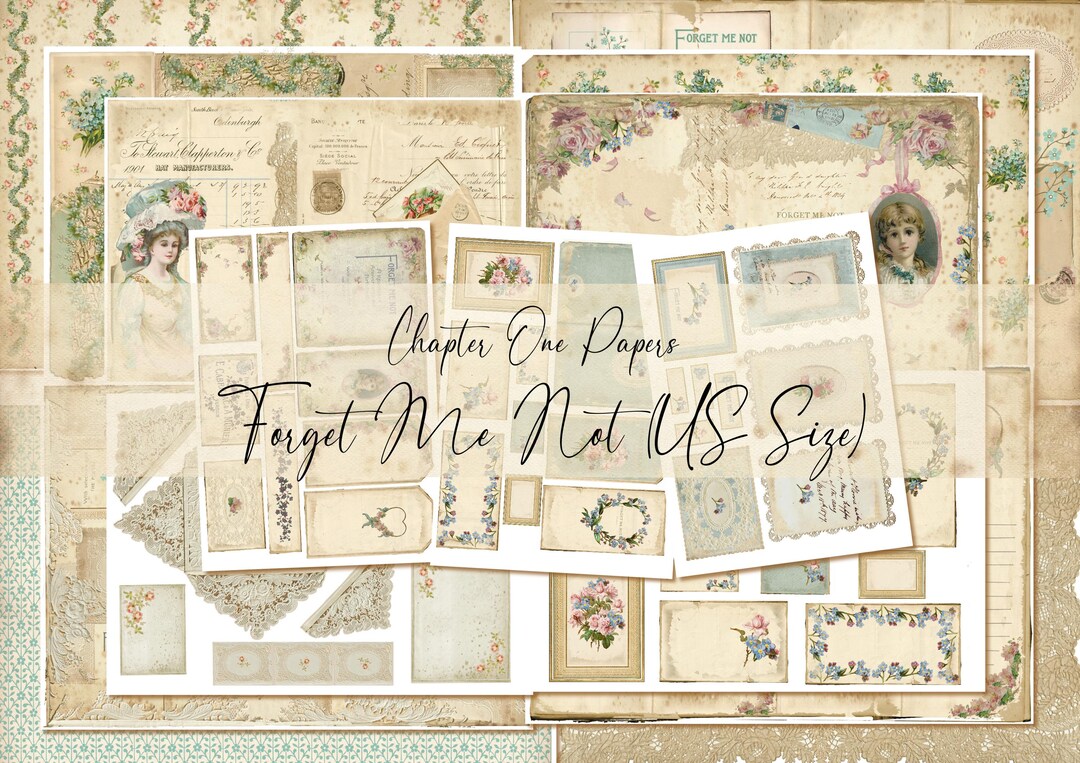 Forget Me Not Digital Junk Journal Kit (US Letter Size) - Etsy