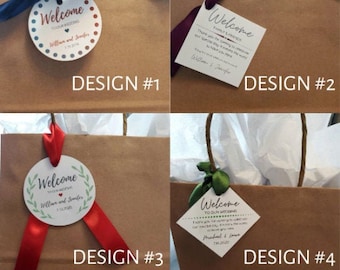 Wedding Welcome Bag Tag SET OF 10 Script Heart Gift Tags - Etsy