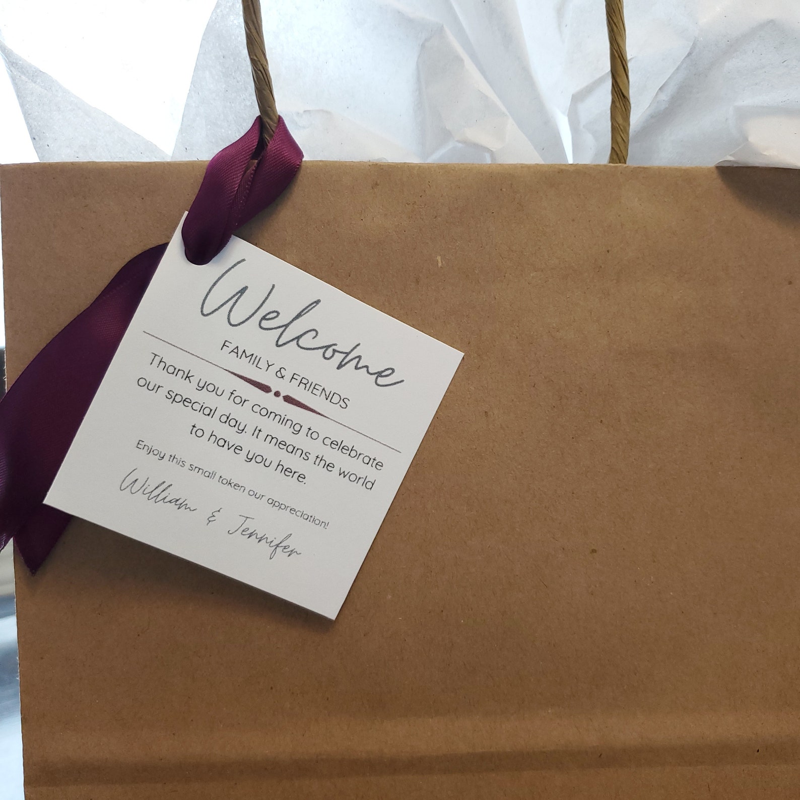 Welcome Bag Tag Only - Personalized and Customizable. Welcome Tag ...